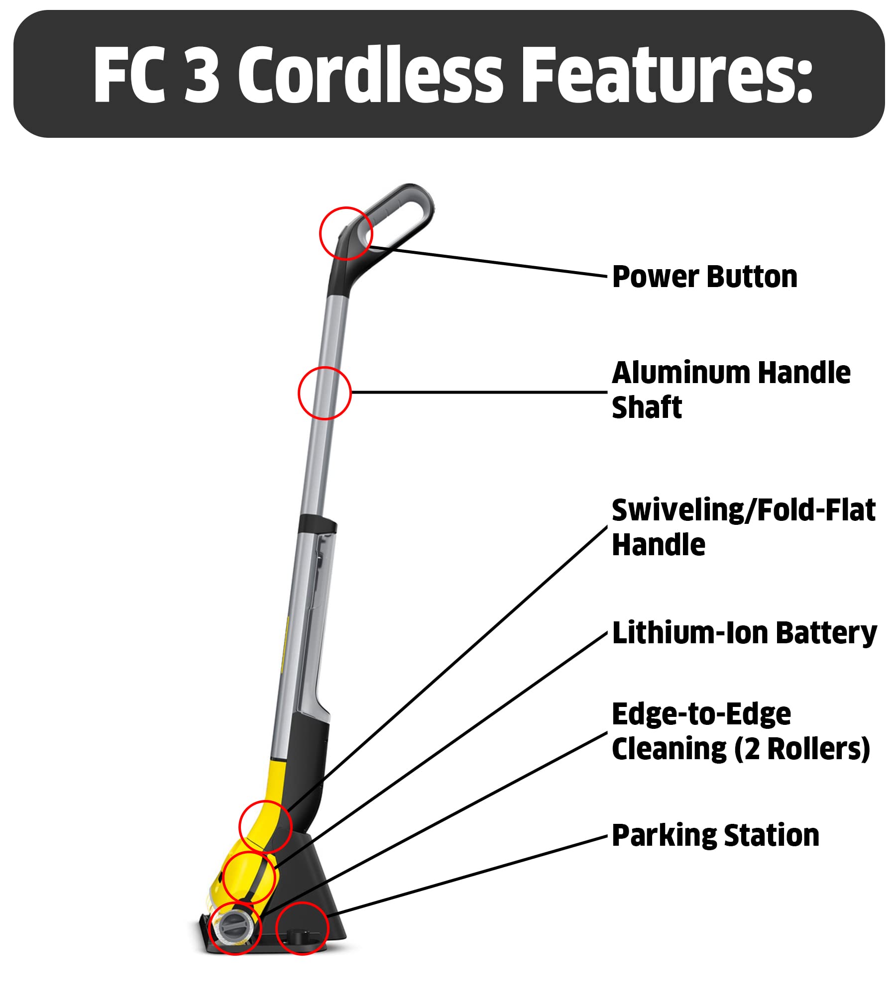 Kärcher - FC 3 Cordless Electric Hard Floor Cleaner – Perfect for Laminate, Wood, Tile, LVT, Vinyl, & Stone Flooring