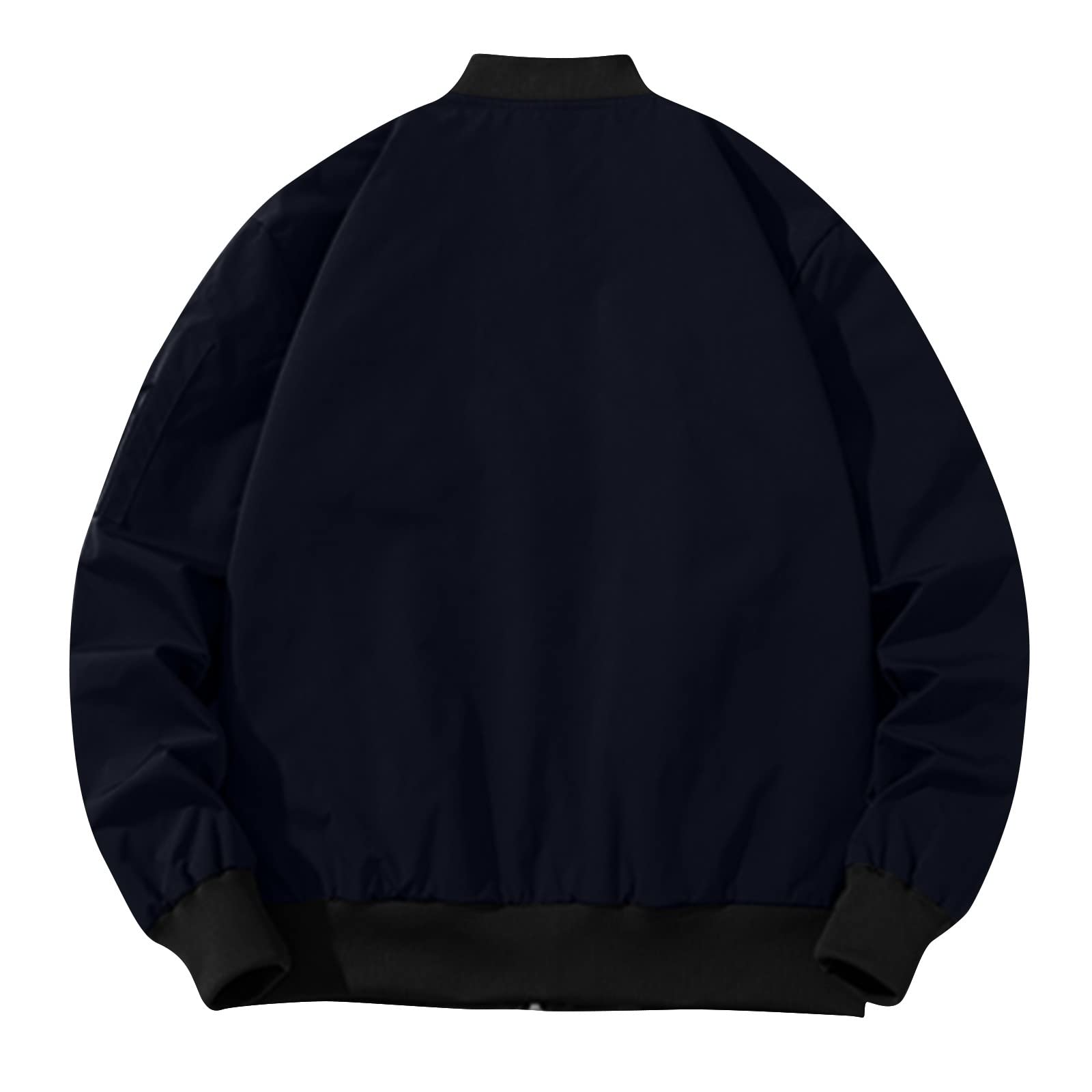 Men's Jacket Lightweight Windbreaker Bomber Jacket Windproof Casual Zip Flight Jacket with Pockets Large
