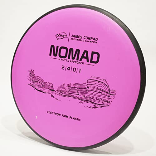 MVP Nomad (Electron Firm) James Conrad Putter & Approach Golf Disc, Pick Weight/Color [Stamp & Exact Color May Vary] Purple (Light) 170-172 Grams