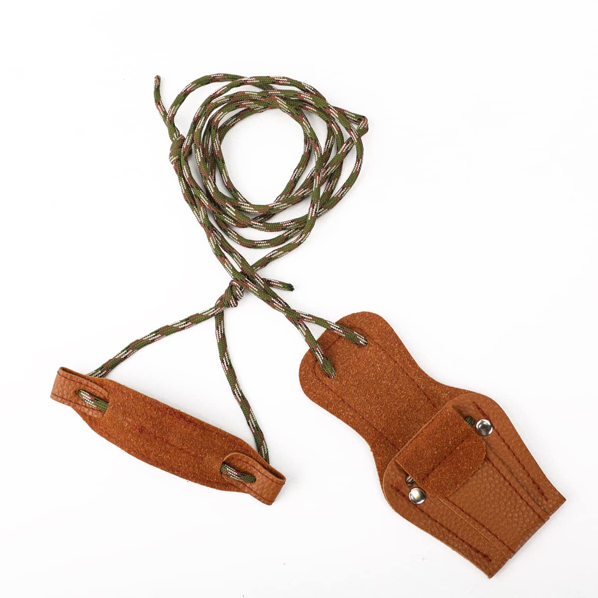 LWANO Archery Recurve Bow Stringer Tool for Recurve Bow and Longbow Accessories(Nylon Rope & Leather) (Brown)