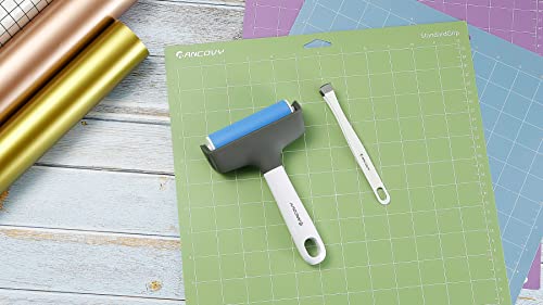 RANCOVY Brayer Roller & Mat Remover Tool Tweezers Set for Cricut/Silhouette/Brother and T-Shirts Heat Transfer Projects Printmaking