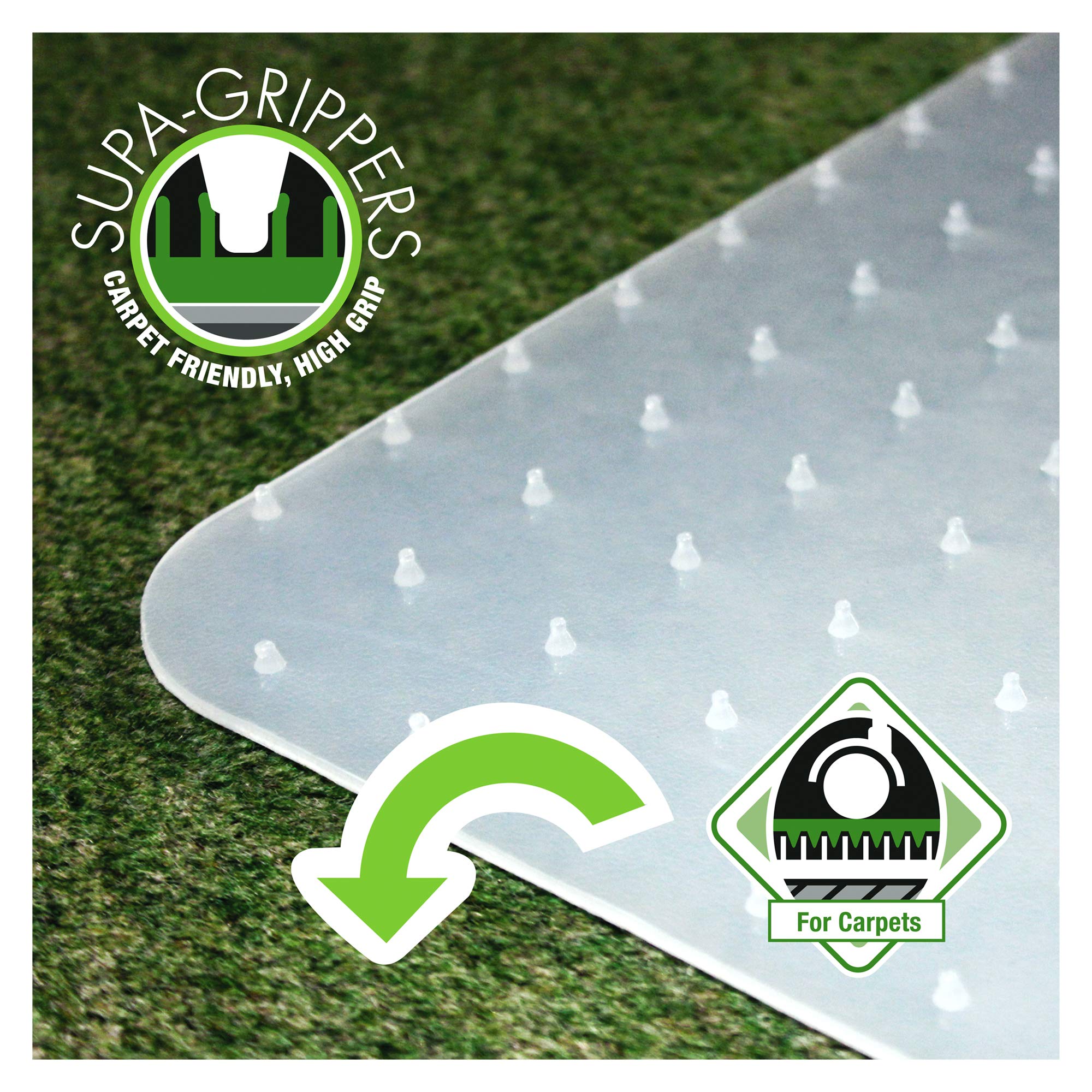Marvelux Polypropylene Chair Mat for Low Pile Carpets and Carpet Tiles (up to 1/4" Thick), 29β x 46β White Office Carpet Protector, Rectangular, Eco-Friendly, Shipped Flat