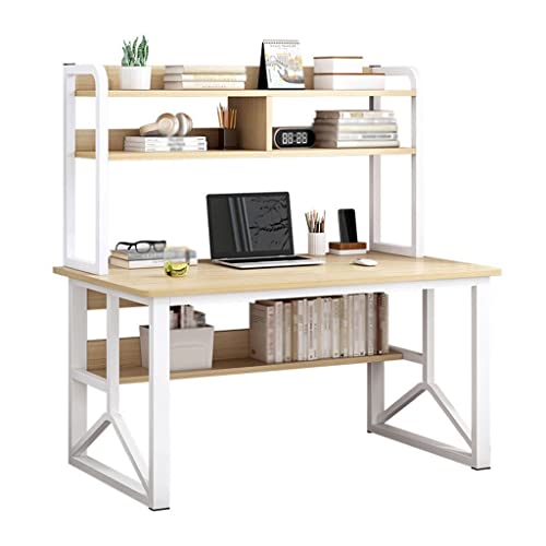 JIMEOG Study Table Student Desk Bookshelf Combination Computer Desktop Table Home Bedroom Office Table Without Chair