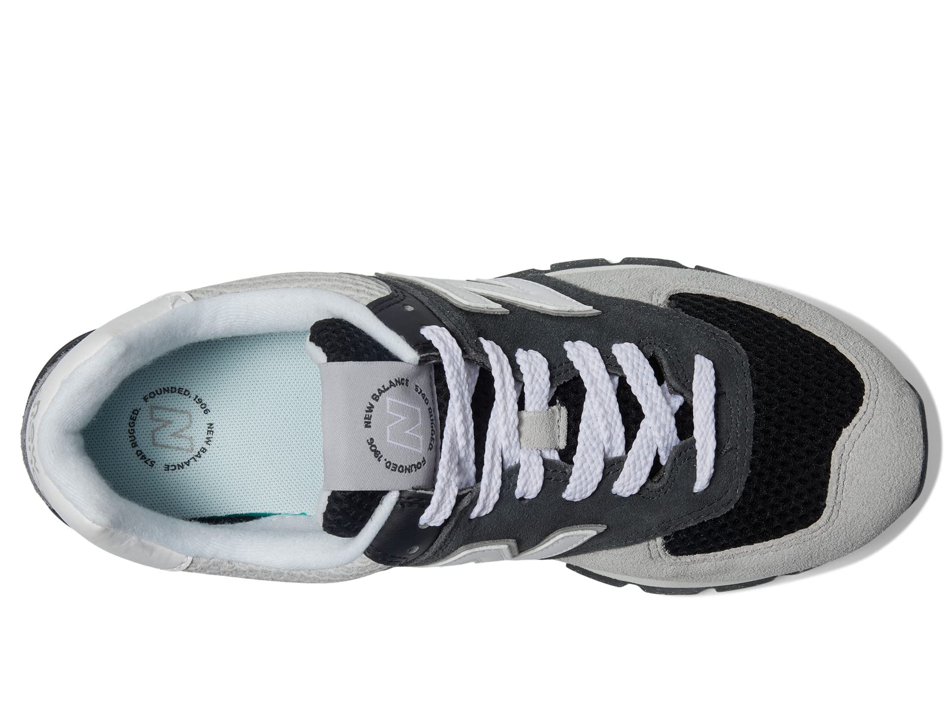 New Balance Classics 574D Rugged Sneakers for Men - Low Top Silhouette and Breathable Textile Lining Black/Grey 11 D - Medium
