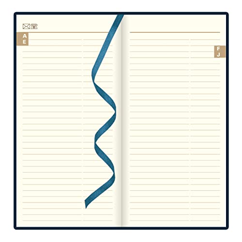 Letts of London Signature Weekly/Monthly Planner, 12 Months, January to December, 2024, Bonded Leather, Slim Size, 6.625" x 3.25", Blue (C38SUBE-24)
