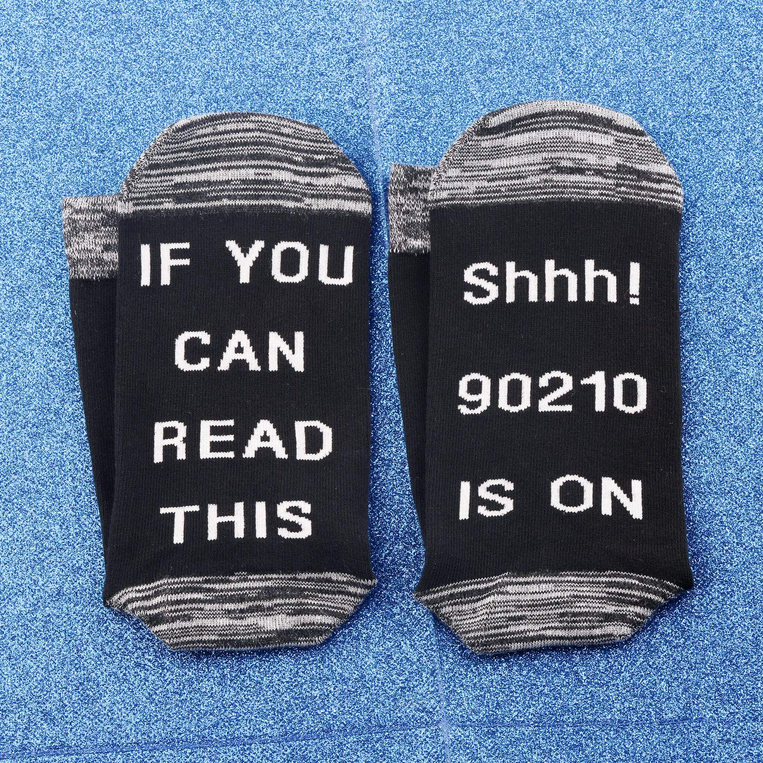 JXGZSO 2 Pairs TV Show Inspired Sock Retro Gift If You Can Read This Shhh! Show Is On Socks (10 Is On)