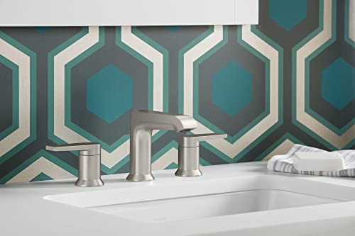 KOHLER 97093-4-CP Hint Widespread Bathroom Faucet with Pop-Up Drain Assembly, 3 Hole 2-Handle Bathroom Sink Faucet, 1.2 gpm, Polished Chrome