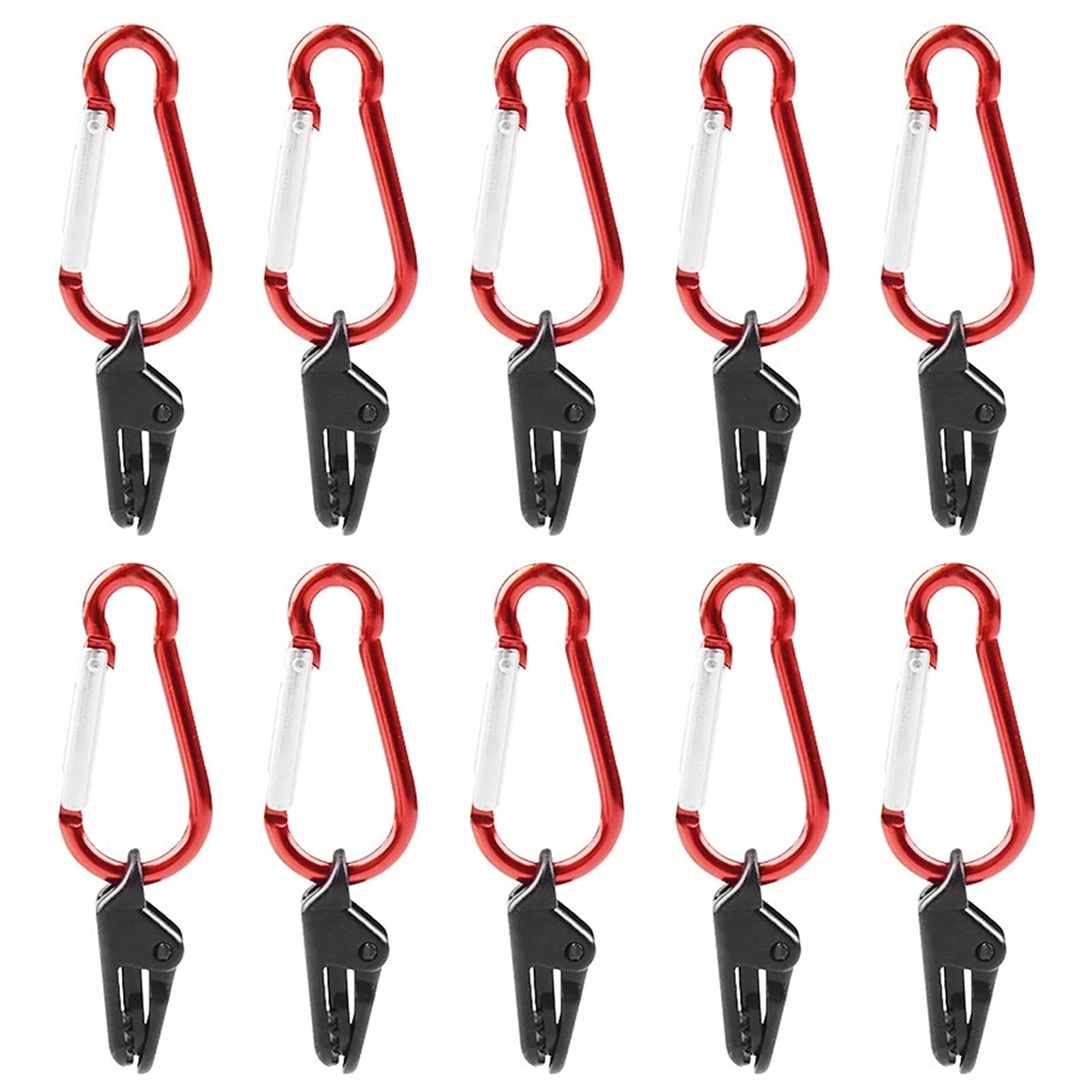 LMMDDP 20pcs Tarp Awning Clamp Clips Tent Snaps Hangers Camping Tent Tighten Lock Grip Clamp with Carabiner for Outdoor Camping