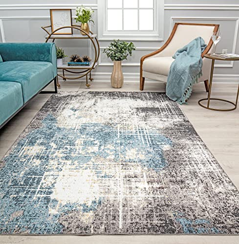 Rugs America Jaelyn JD45B Midnight Distressed Transitional Black Area Rug, 2'6" x 4'