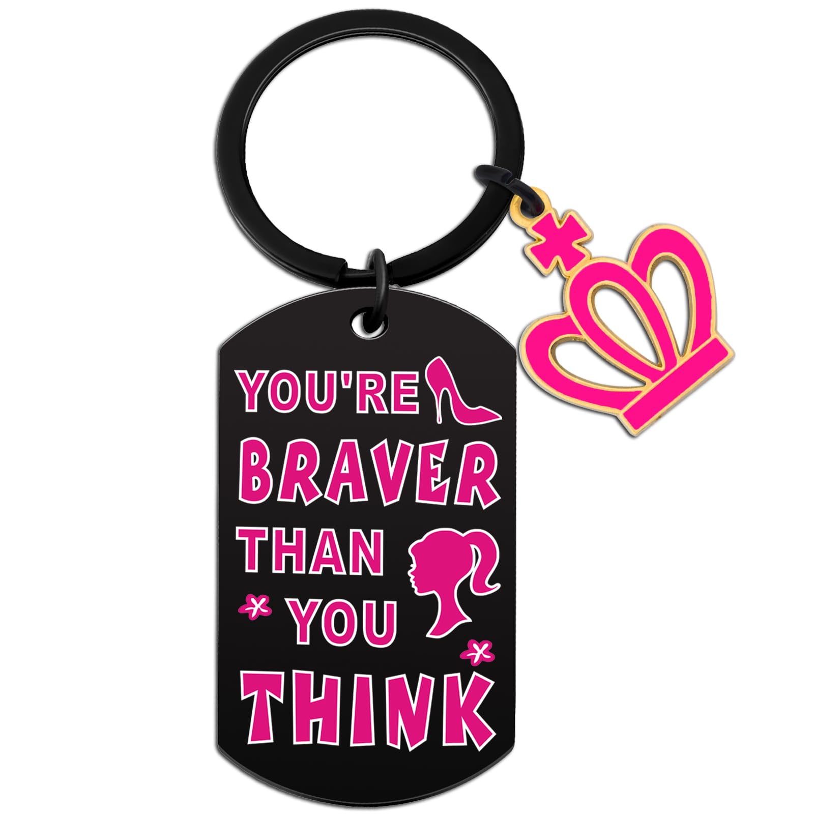 ichrati Inspirational Gifts for Women, Teen Girls Trendy Keychain, Bar-bie Movie Fans Stuffs, Keep Calm Girly Key Ring Accessories for Women, Barb Keychain Gifts for Best Friends
