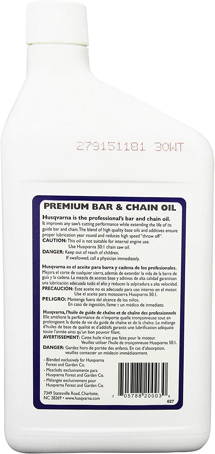 Husqvarna 610000023 Bar & Chain Oil, Quart -2 Pack