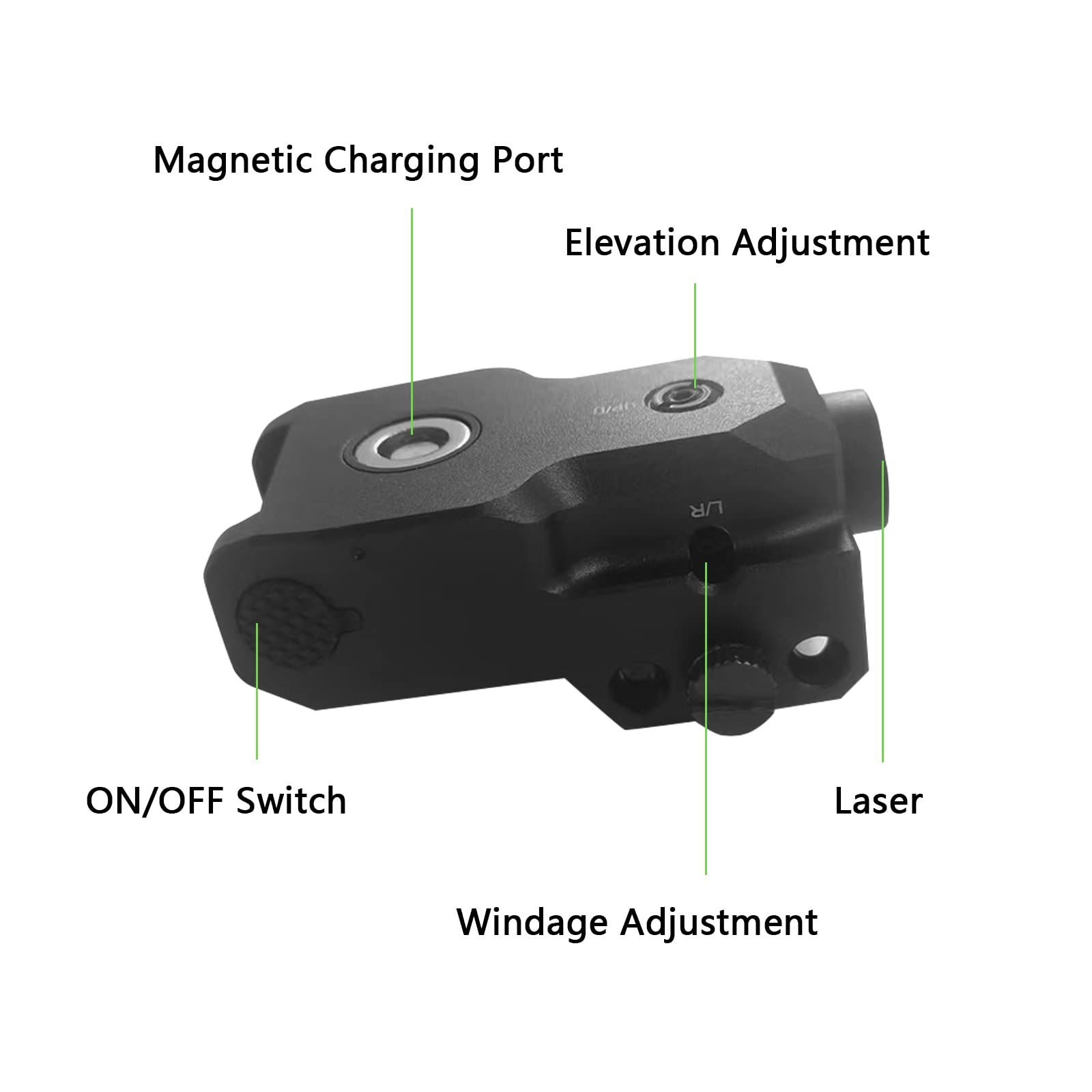 Nihowban Red/Blue/Purple/Green Laser Sight Picatinny Weaver Rail Mount,Magnetic Rechargeable Red Beam for Pistol Handgun Rifle,Easy to Install and Adjust