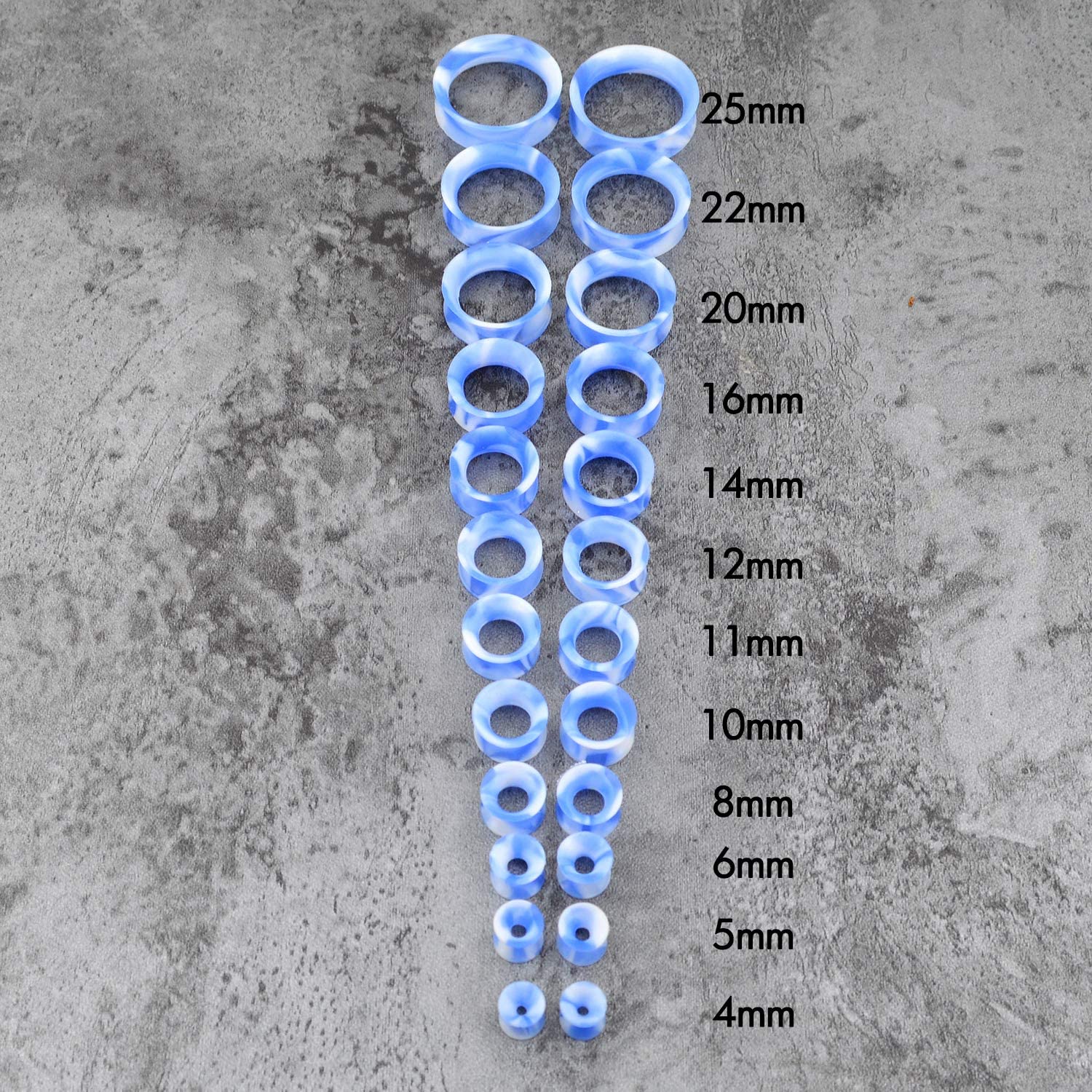 Jewseen 20PCS Soft Silicone Ear Gauges Flesh Tunnels Plugs Stretchers Expander Double Flared Flesh Tunnels Ear Piercing Jewelry