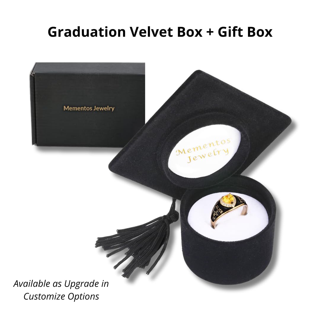 PJM Customized Sterling Silver Ladies High School and College Class Ring β Lovely Collection β Fully Personalized - Mementos Jewelry (Sterling Silver Platinum)