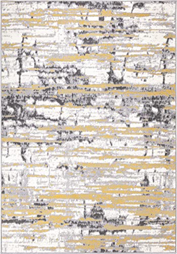 Rugshop Darwin Vintage Abstract Modern Area Rug 7'10" x 10' Yellow