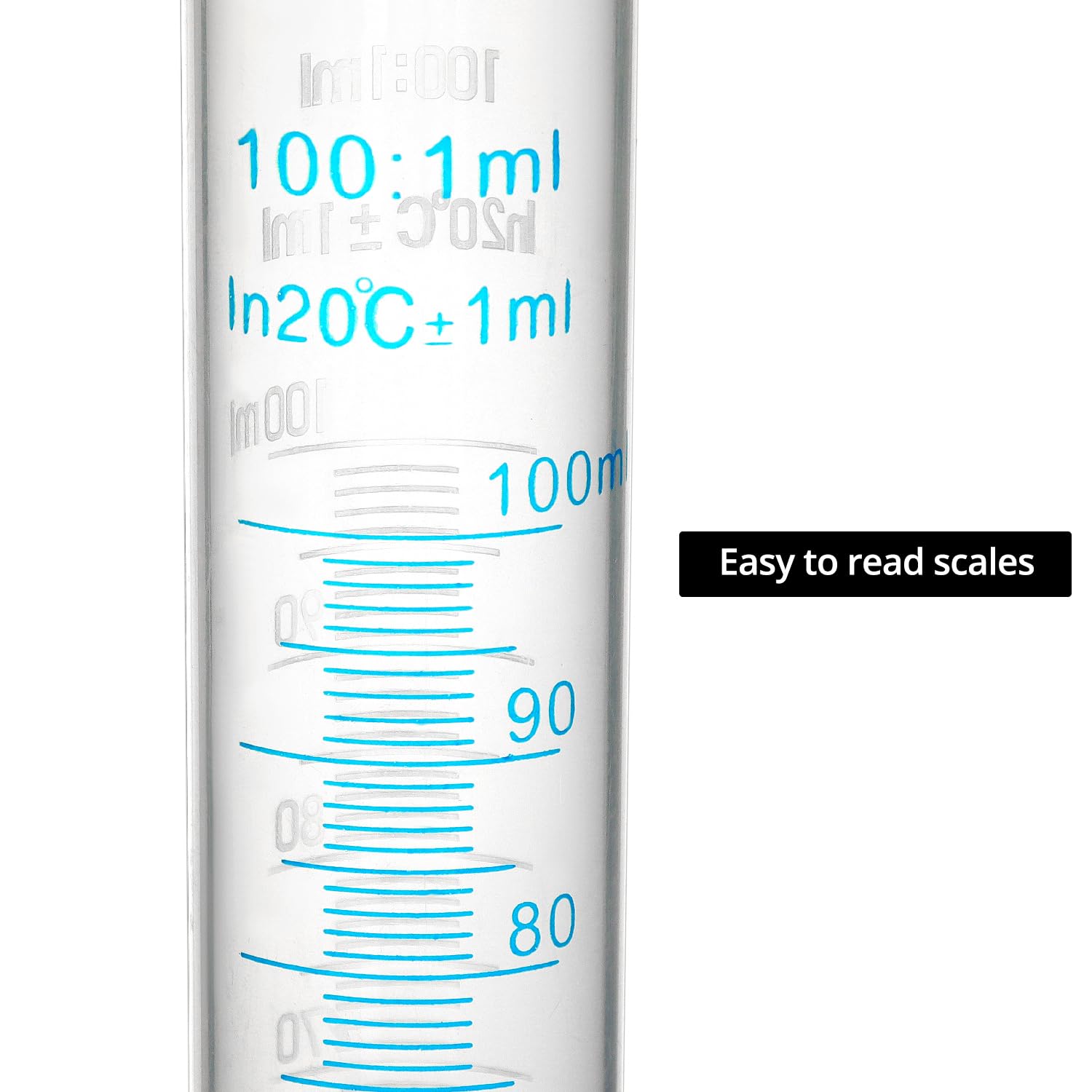 QWORK 100ml Polypropylene Plastic Beakers β Laboratory Test Beakers with Hexagonal Base, 20-Pack Transparent Measuring Cylinder Dual-Sided Measurement Lines, Science Projects & Home Use