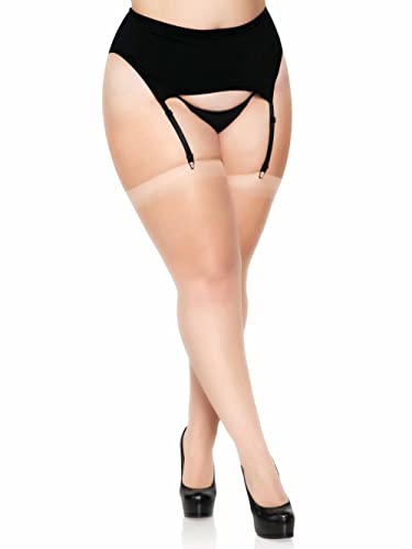 Leg Avenue womens Sheer Stockings Hosiery, Nude, 1X US