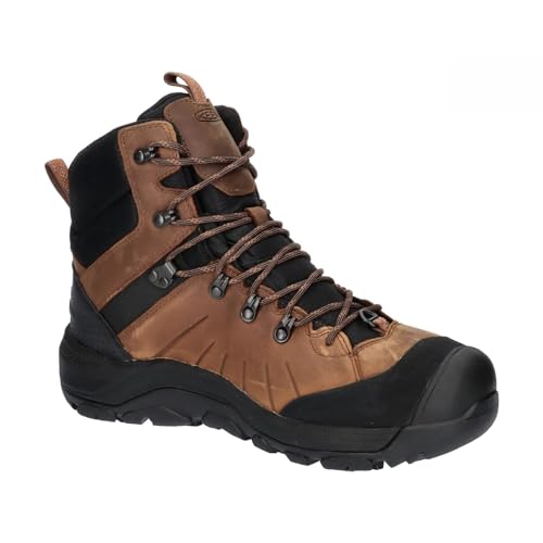 KEEN Men's Revel 4 Mid Height Polar Insulated Waterproof Snow Boots, Dark Earth/Caramel Cafe, 9.5
