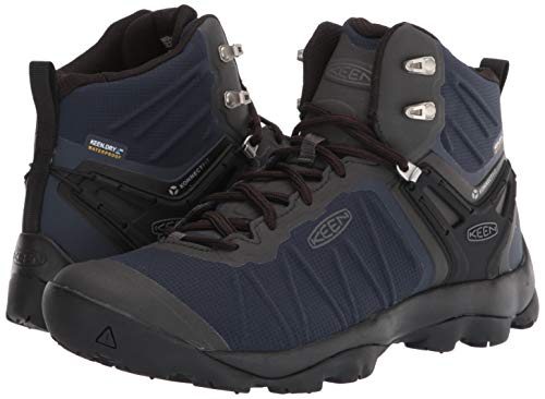 KEEN Men's Venture Mid Height Waterproof Hiking Boots, Blue Nights/Raven, 7.5