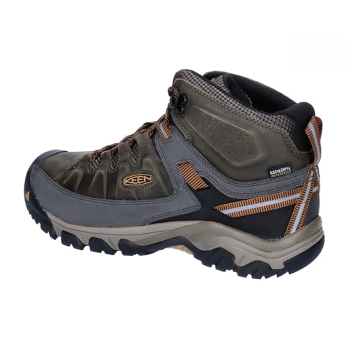 KEEN Men's Targhee 3 Mid Height Waterproof Hiking Boots, Black Olive/Golden Brown, 10.5 Wide