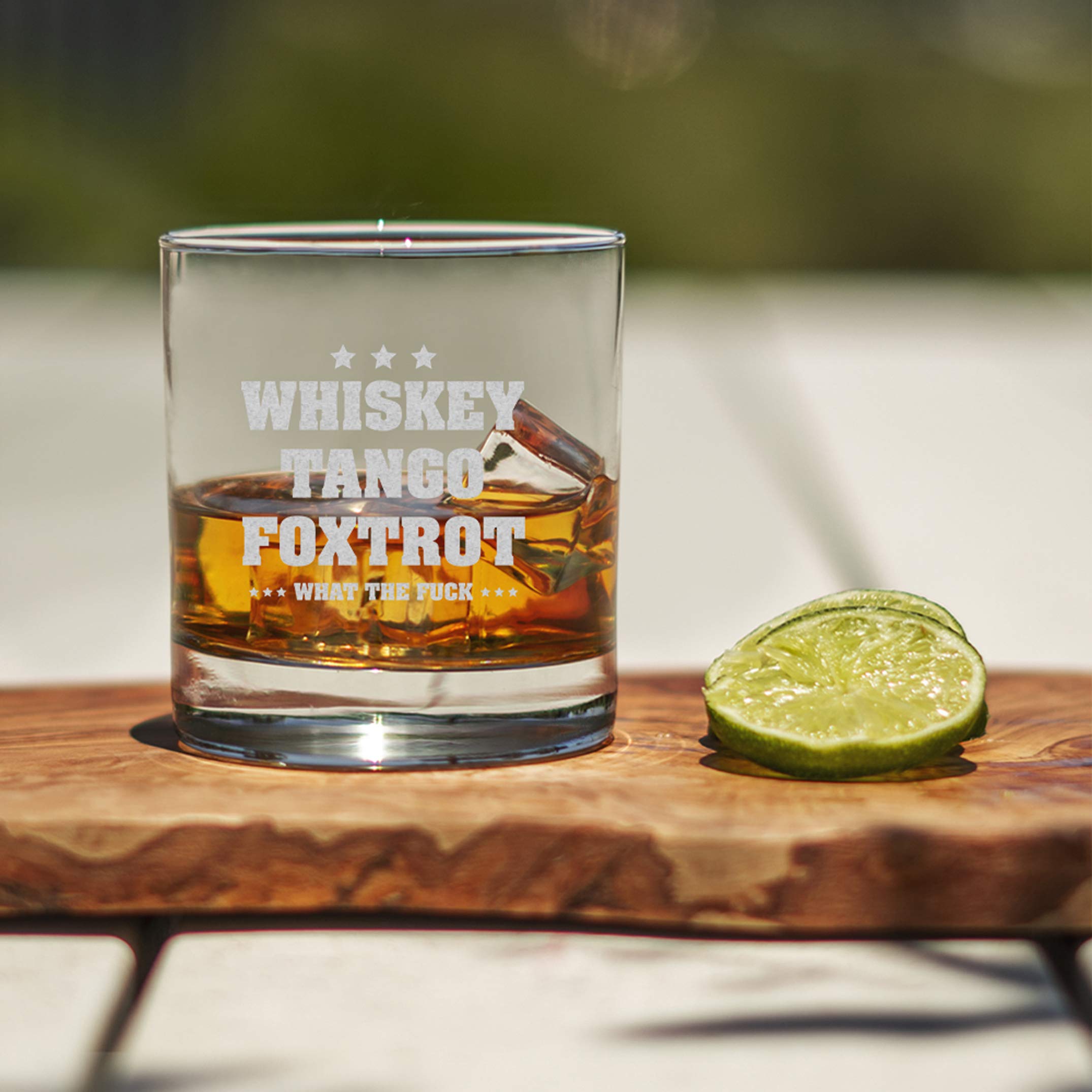 Lucky Shot Tumbler Whiskey Scotch Glass 11 oz. | Novelty Old Fashioned Whiskey Glasses | Classic Lowball Rocks Glass | Funny Gift Glassware