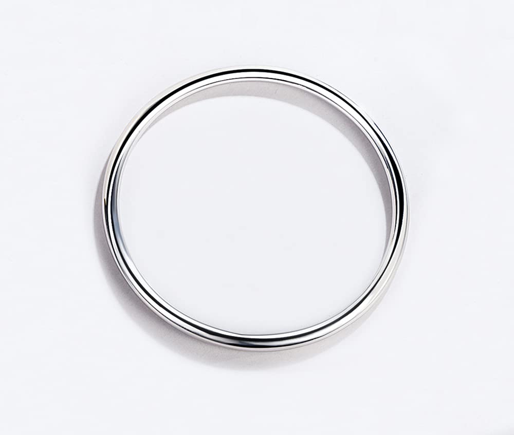 Meilanduo Solid 925 Sterling Silver 4mm High Polished Round Circle Bangle Shiny Minimalist Bangle Bracelet for Women (68mm for Large Wrists)