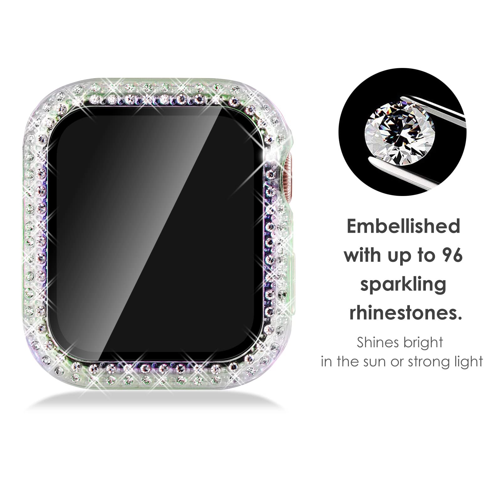 KADES Compatible for Bling Apple Watch Protective Case with Built-in Screen Protector for Apple Watch 38mm iWatch Series 3 2 1 (38mm, Elf)