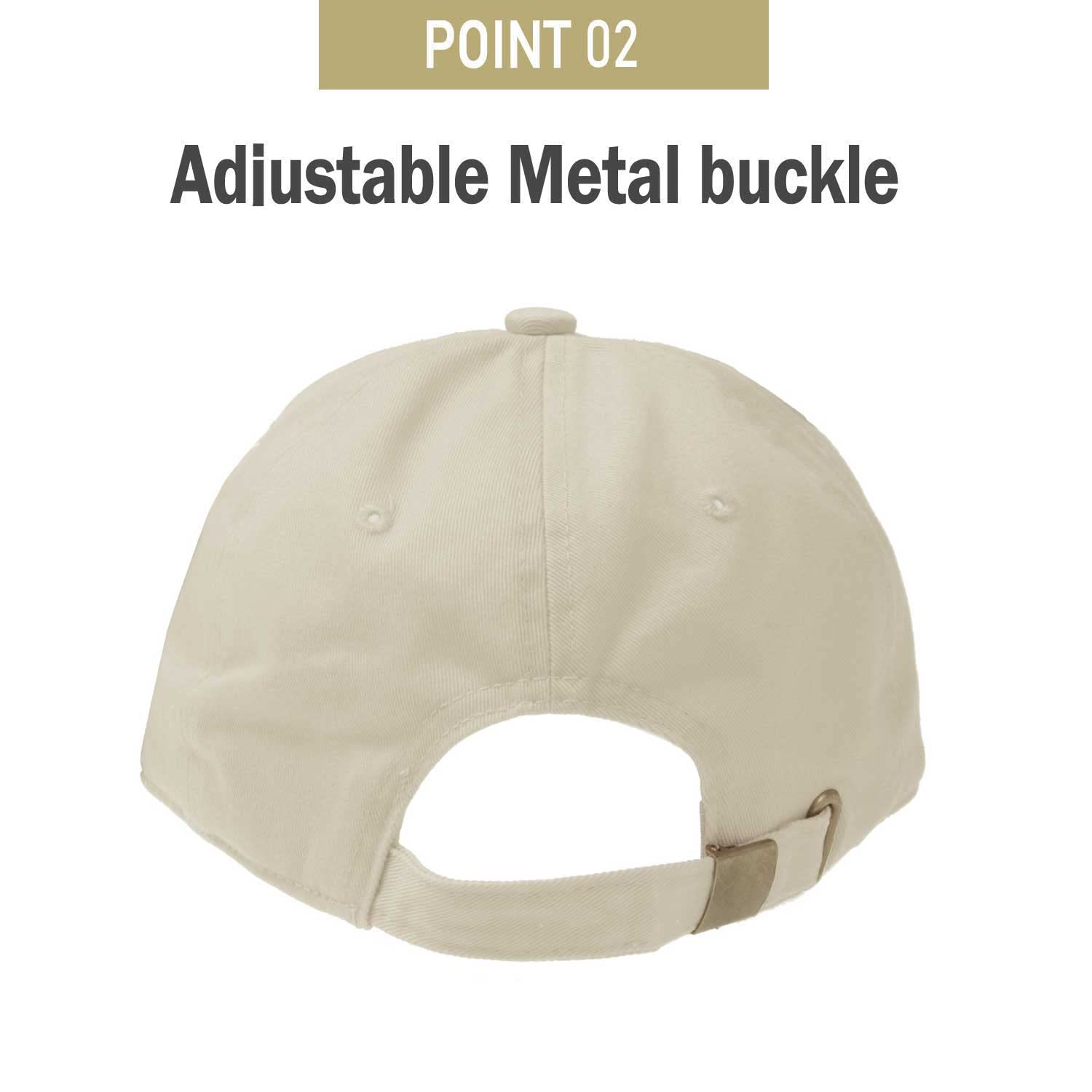 PLAIN GEAR Vintage Washed Distressed Hats for Men and Women - Unisex Cotton Hat Baseball Cap with Adjustable Metal Buckle (White)