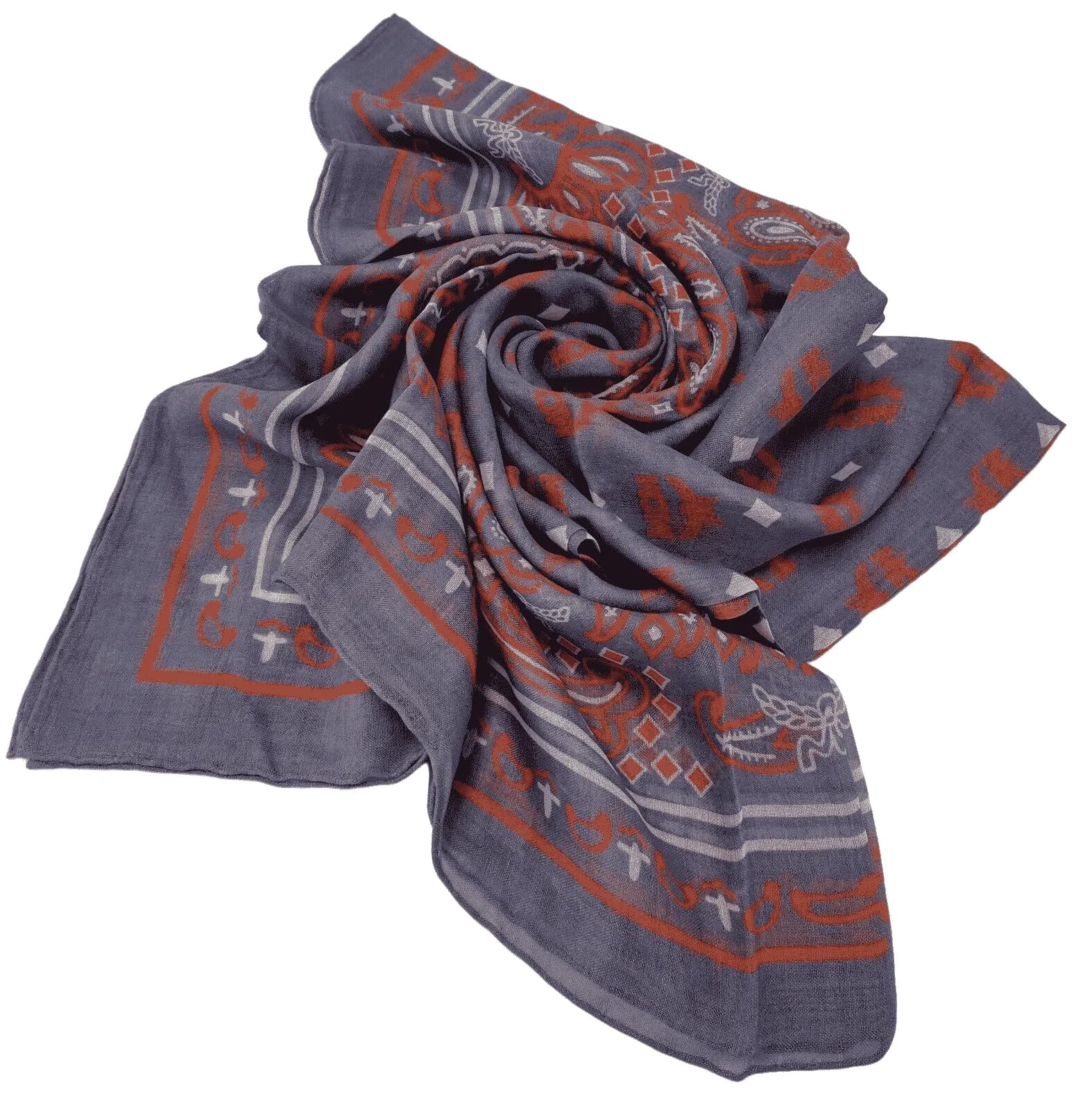 MCM Stonewash Modal/Silk Paisley Print Jacquard Scarf