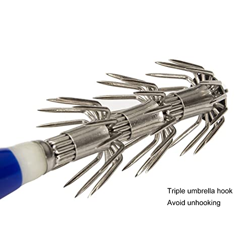 maiduoduo01 Fishing Bait Portable Fake Shrimp Bait Three-Layer Umbrella Hook Fishing Tools Blue