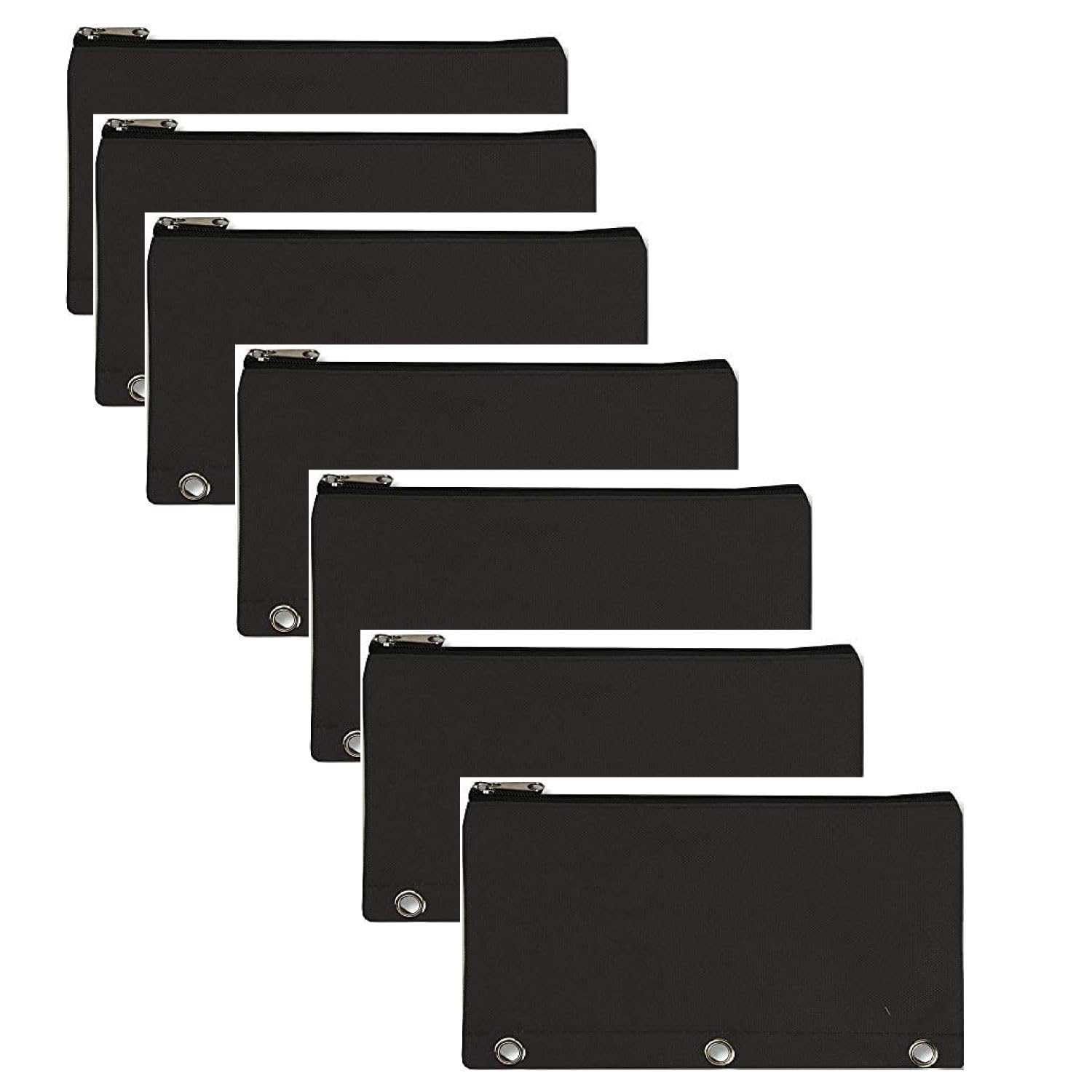 Pencil Pouch for 3 Ring Binder Bulk Pencil Bags with Zipper, Large Binder Pencil Pouch Bundle for School, Offices, Budgeting (96 Pencil Cases in Black)