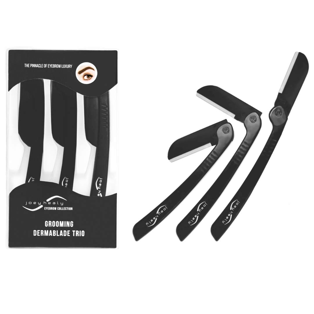 Joey Healy Grooming Dermablade Trio, Precision Eyebrow Shaper, Eyebrow Razors with Safety Closure