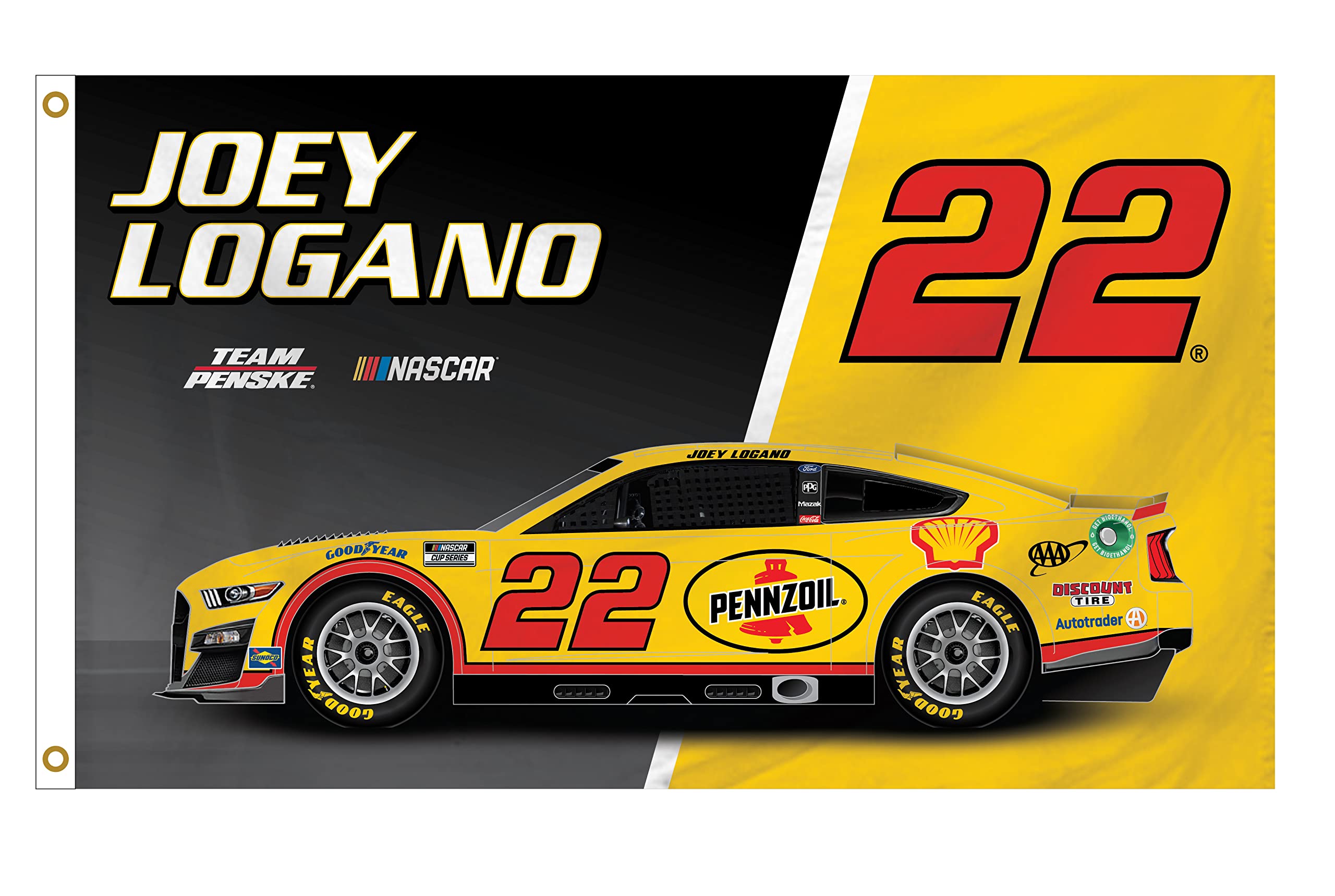 Joey Logano #22 Nascar 3' x 5' Car Flag New for 2022