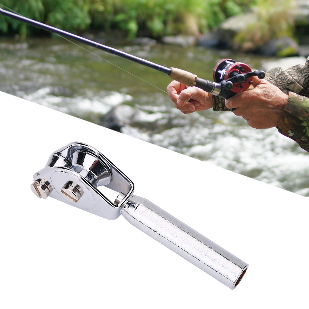 Keenso 5/6/7/8mm Fishing Rod Tip, Stainless Steel Roller Rod Tip Guide Fishing Trolling Tackle Accessory for Sea Boat Fishing Trolling(5#)
