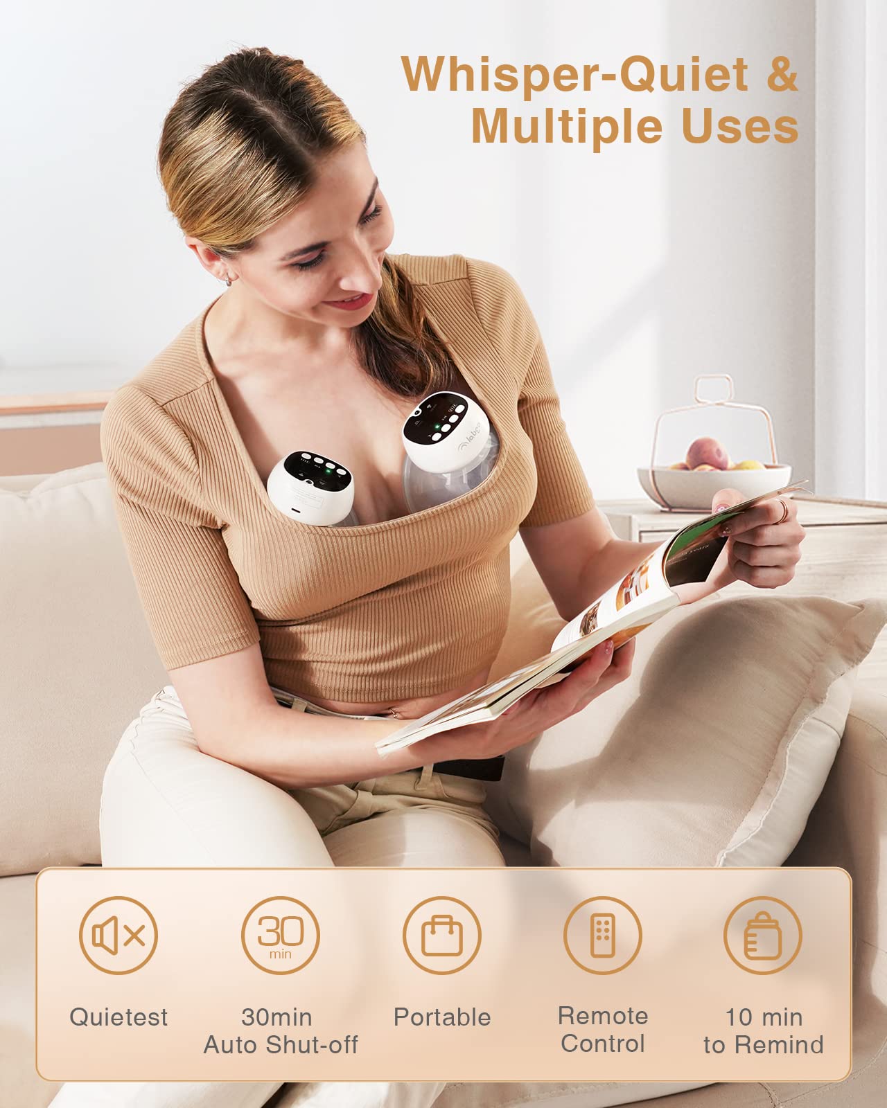 LABIGO Portable Electric Breast Pump - Hands-Free Convenience with Remote Control and Travel Packaging 04