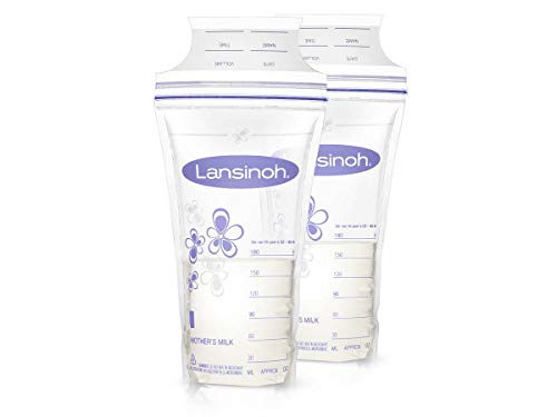 Lansinoh Breastmilk Storage Bags With Convenient Pour Spout Double Zipper Seal