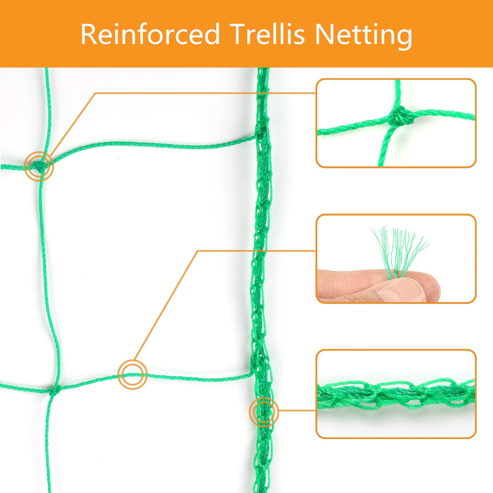 Plant Trellis Netting for Climbing Plants Outdoor Heavy Duty Plastic Garden Trellis Netting 27 Strands Plant Climbing Net Strong Support for Clematis, Cucumber,Tomatoes and Vine Plants (5.9x5.9FT)