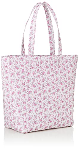 Maison de Fleur Women's Tote Bag, Water Repellent, Flower Print, M Bag, Pink