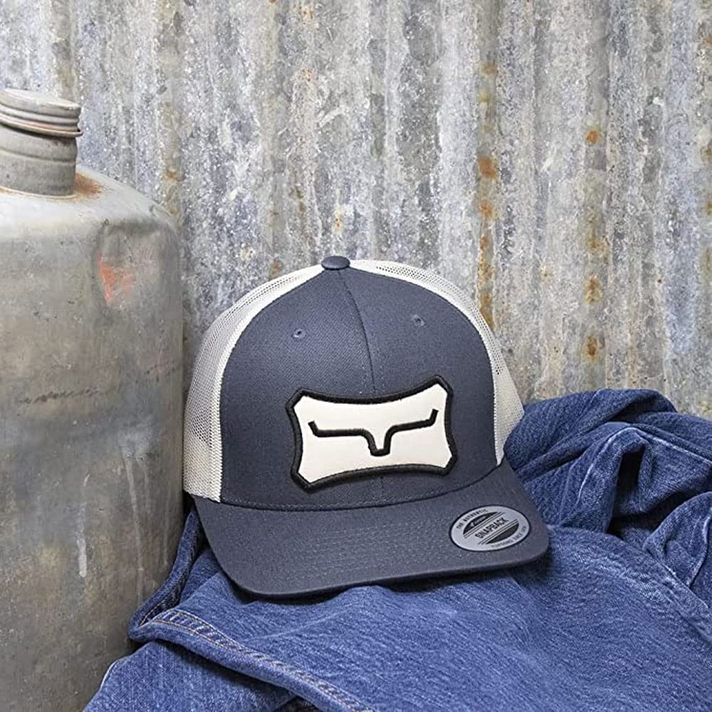 Kimes Ranch Men's Boneyard Trucker Adjustable Snapback Mid-Profile Logo Cap, Charcoal