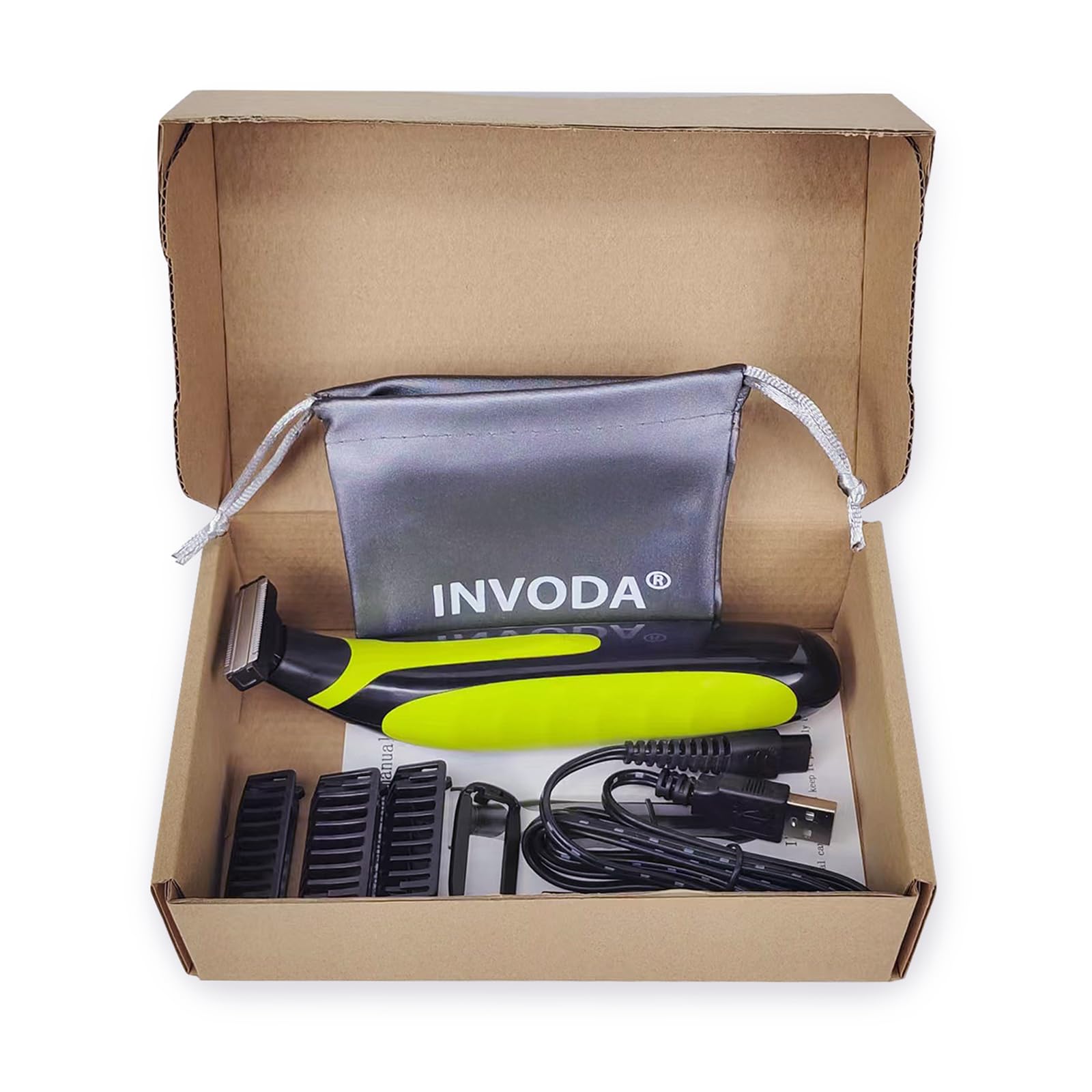 INVODA Electric Shaver for Men Rechargeable Razors Face and Body One Blade Trimmer Waterproof Wet & Dry