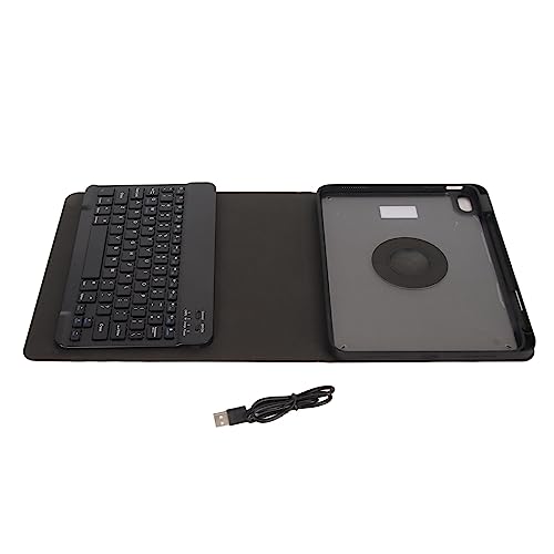 Keyboard, Precise Cutouts 180mAh Battery Magnetic Wireless Keyboard Rotating Design with Case for 10.9in Tablet (Black)