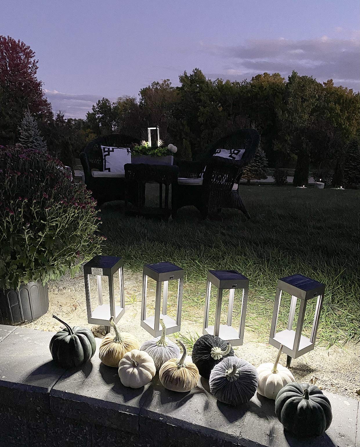 LampLust Solar LED Pathway Light - 9 Inch Tall, Cool White or Color-Changing, Modern Outdoor Bollard Lighting, Built-in Solar Panel, Stake & Battery Included