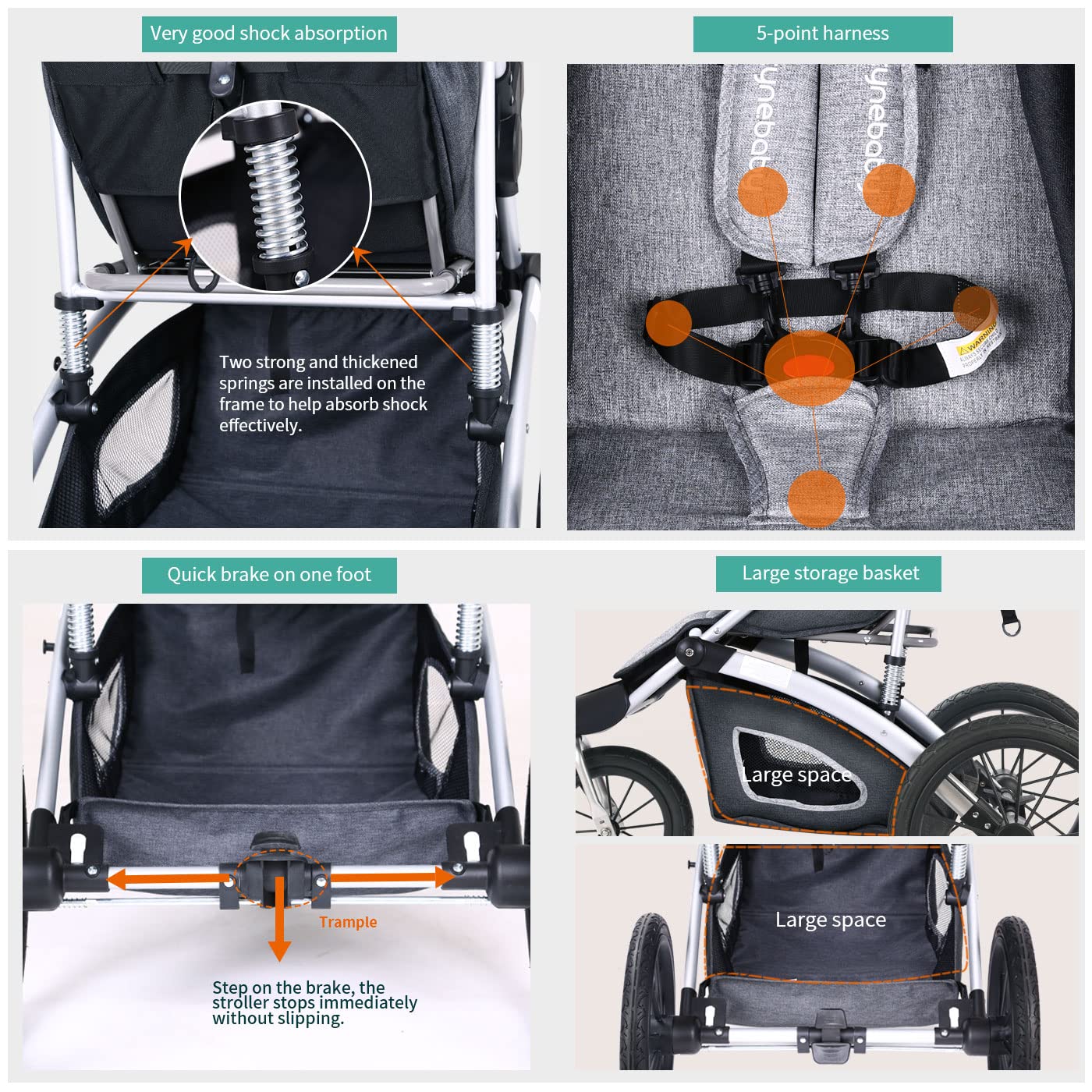Jogging Stroller Fold City Travel Citi Jog Strollers Single Toddler Baby Pram Jogging Compact Urban Ultralight Joggers Beby Carriage Pushchair Stroller Travel System