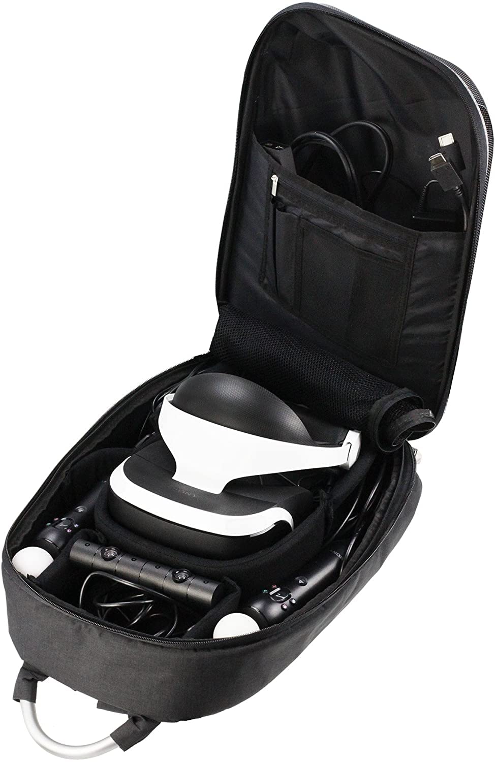 Navitech Rugged Grey VR Backpack Compatible with FIYAPOO VR Virtual Reality Headset [Video Game]