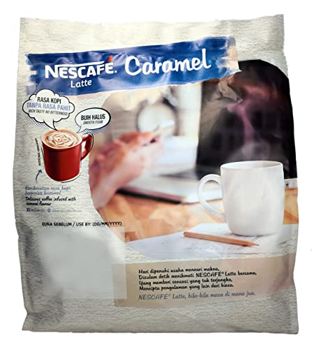 Nescafe 3 in 1 CARAMEL Coffee Latte - Instant Coffee Packets - Single Serve Flavored Coffee Mix (20 Sticks)