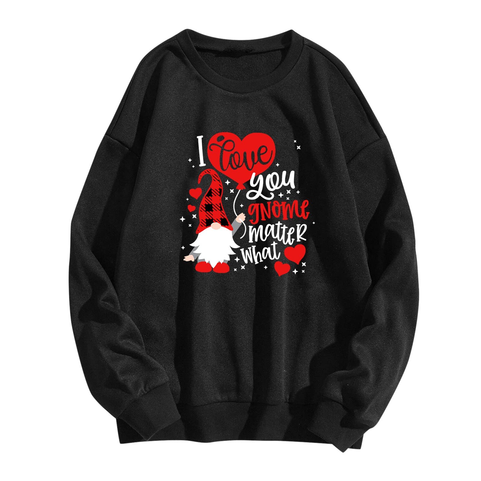 lnmuld Valentines Day Womens Long Sleeve Letter Print Tops Pullover Sweatshirts Blouse Oversized Hoodies