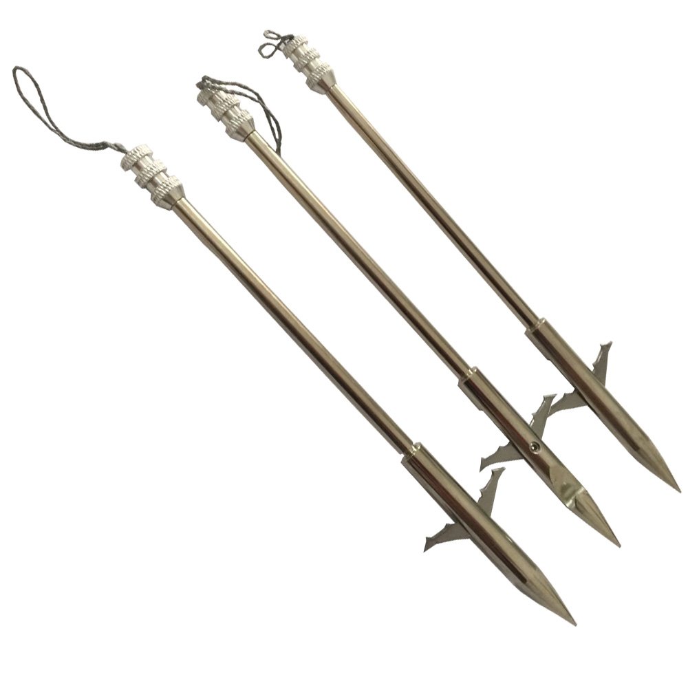 JIEXI HWYP Stainless Steel Fish Hunting Arrows 6.3" Crossbow Fishing Arrows Pack of 3
