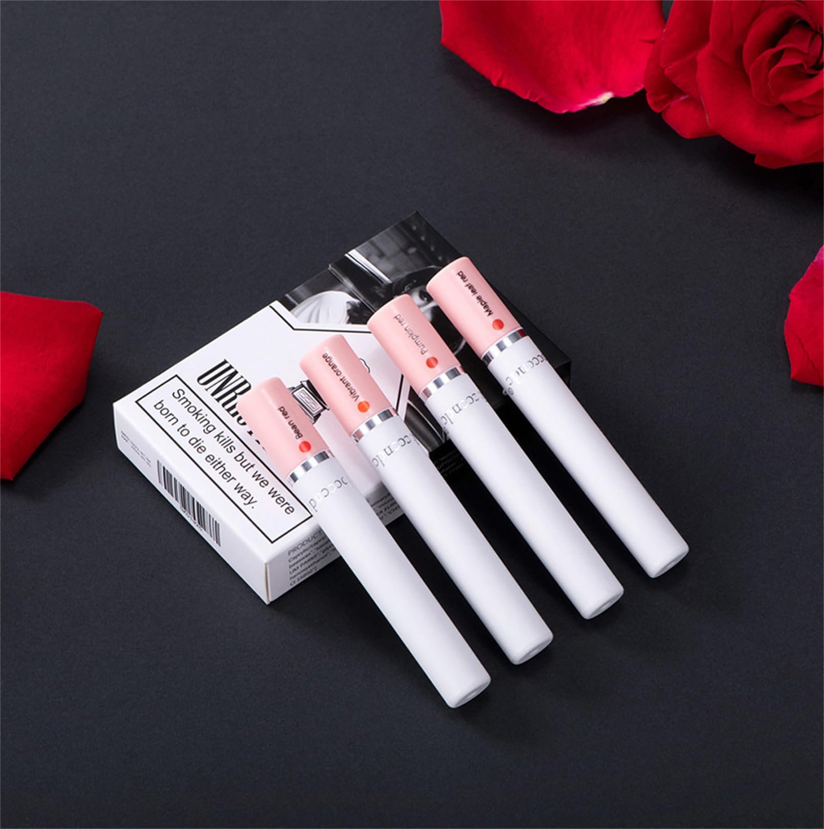 Lana Del Rey Glossy Lip Tint Set With 4 Cigarette-Shaped Lipsticks - Long Lasting, Waterproof, Matte Lip Color