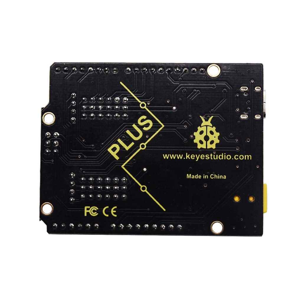 KEYESTUDIO Plus Board for Arduino UNO R3 with Type-C USB Cable, 3.3V 5V 1.5A Output Current, More Powerful Controller Board