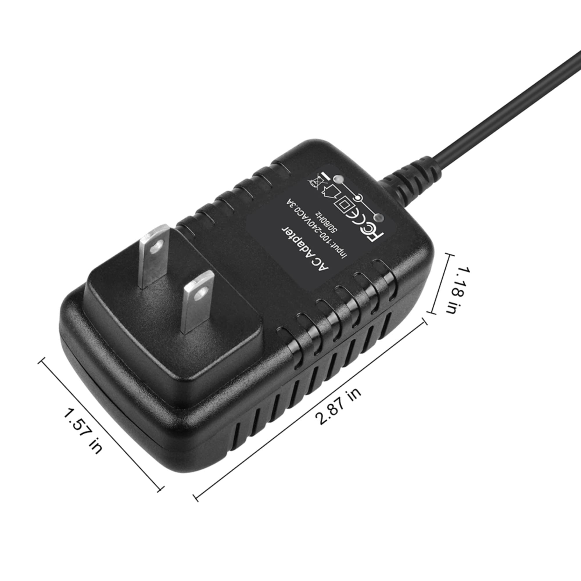 PKPOWER AC Adapter Charger Power Cord for AtGames Sega Genesis Flashback 85 Built-in Games - Black FB3680